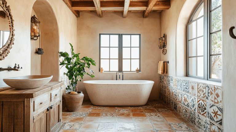17 Elegant Mediterranean Bathroom Designs – Offfflow