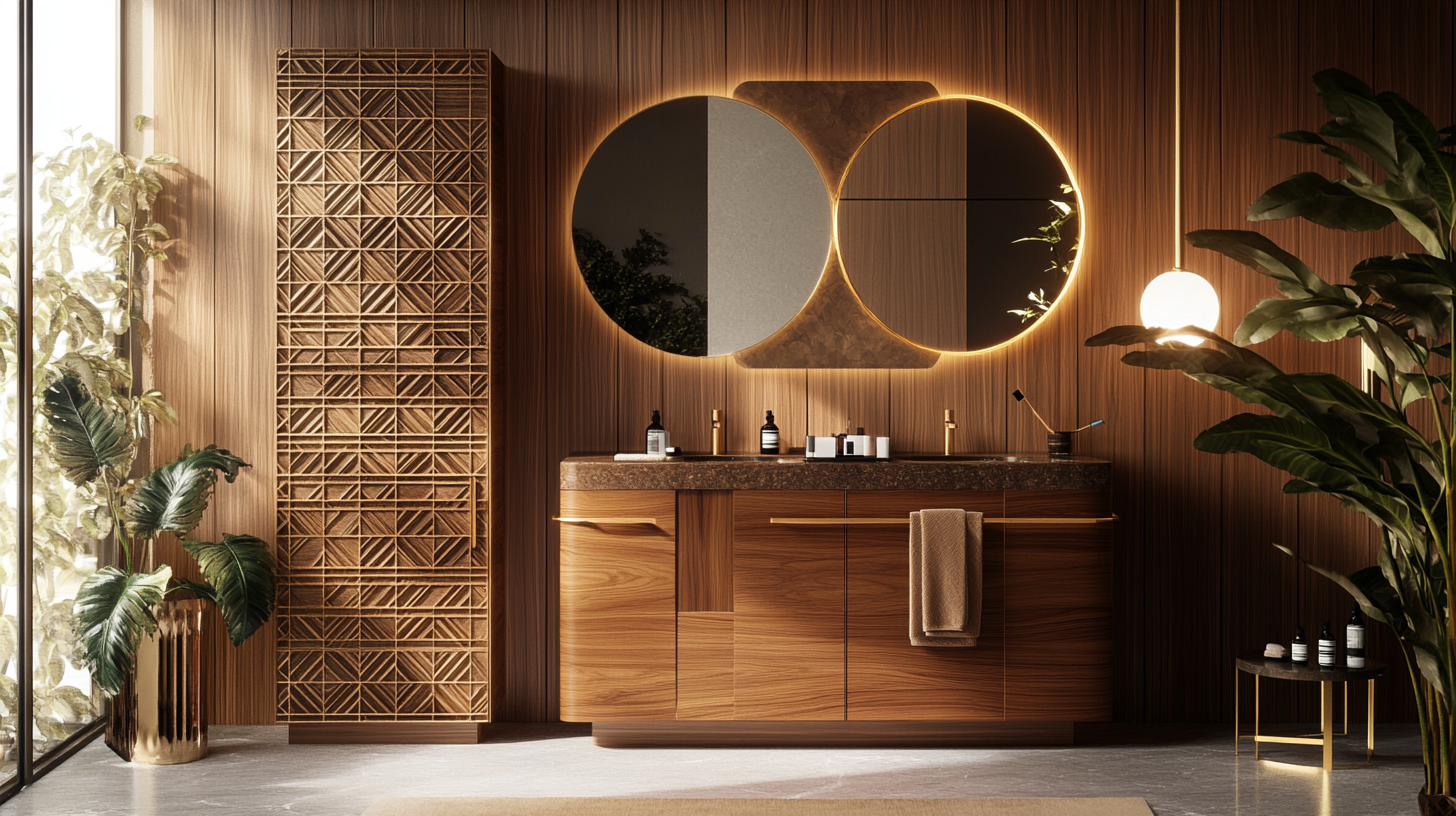 15 Stunning Wooden Bathroom Designs: Geometric, Serene, and Nature ...
