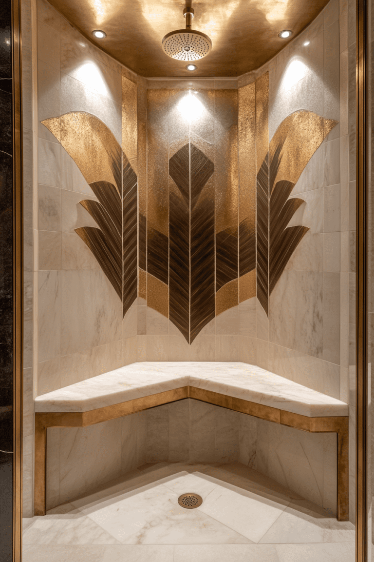 Art Deco Elegance: 27 Walk-In Showers That Redefine Glamour – Offfflow